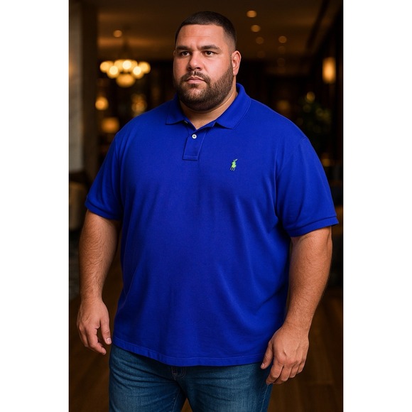 Polo Ralph Lauren | Shirts | Vtg Polo Ralph Lauren 4xb Blue Knit Polo ...